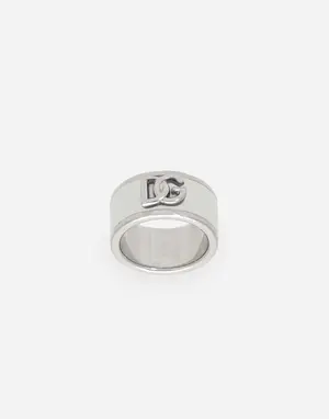 Dolce & Gabbana Enameled Dg Logo Ring - White