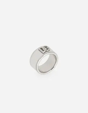 Dolce & Gabbana Enameled Dg Logo Ring - White