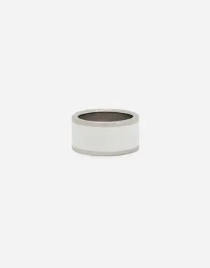 Dolce & Gabbana Enameled Dg Logo Ring - White