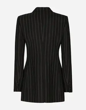 Dolce & Gabbana Pinstripe Woolen Turlington Jacket