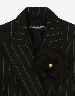 Dolce & Gabbana Pinstripe Woolen Turlington Jacket