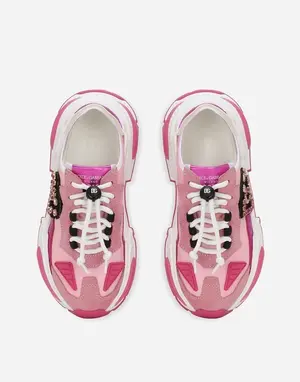 Dolce & Gabbana Nylon Airmaster Sneakers With Dg Logo - Pink