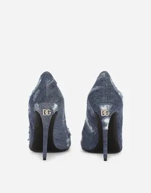 Dolce & Gabbana Patchwork Denim Pumps With Buckle