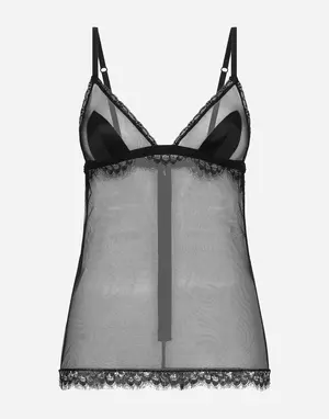 Dolce & Gabbana Lace And Tulle Camisole - Black