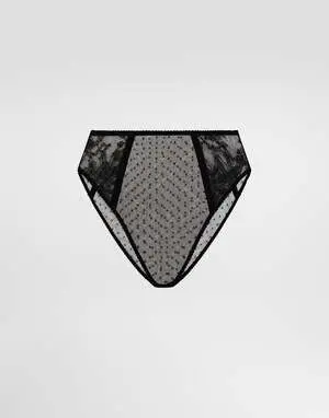 Dolce & Gabbana High-waisted Lace Briefs - Black
