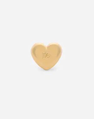 Dolce & Gabbana Heart Ring With Embossed Dg Logo - Gold