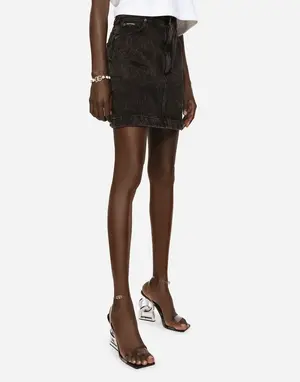 Dolce & Gabbana Washed Denim Miniskirt - Multicolor