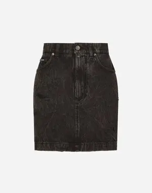 Dolce & Gabbana Washed Denim Miniskirt - Multicolor