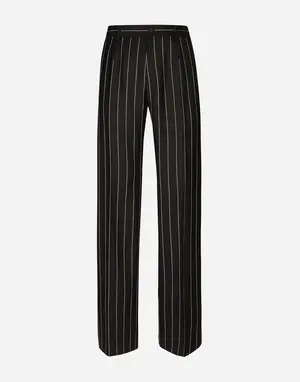 Dolce & Gabbana Straight-leg Pinstripe Trousers - Black