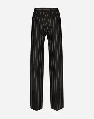 Dolce & Gabbana Straight-leg Pinstripe Trousers - Black