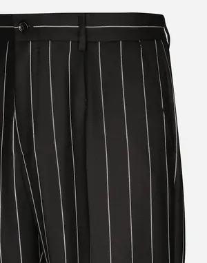 Dolce & Gabbana Straight-leg Pinstripe Trousers - Black