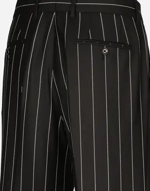 Dolce & Gabbana Straight-leg Pinstripe Trousers - Black