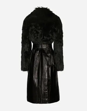 Dolce & Gabbana Alpaca And Eel Skin Belted Coat