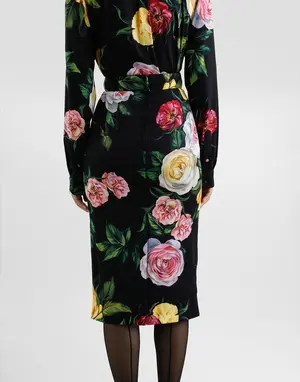 Dolce & Gabbana Peony And Rose Skirt - Print