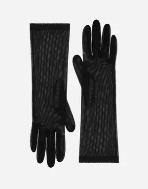 Dolce & Gabbana Stretch Tulle Gloves - Black