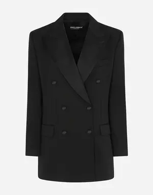 Dolce & Gabbana Double-breasted Faille Tuxedo Jacket - Black