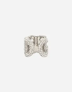 Dolce & Gabbana Rhinestone Ring With Dg Logo