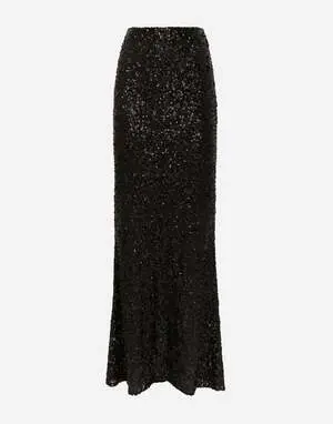 Dolce & Gabbana Long Sequined Mermaid Skirt - Black