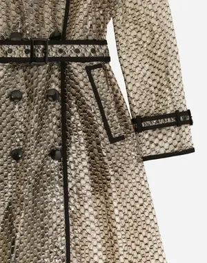 Dolce & Gabbana Pvc-bonded Lurex Mesh Trench Coat - Multicolor