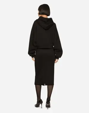 Dolce & Gabbana Milano Rib Midi Skirt - Black