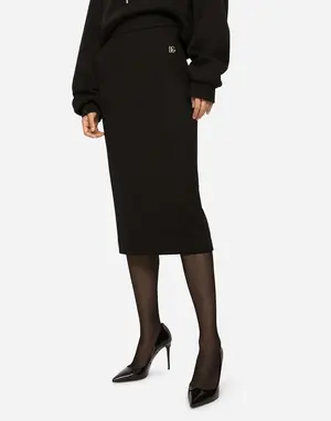 Dolce & Gabbana Milano Rib Midi Skirt - Black