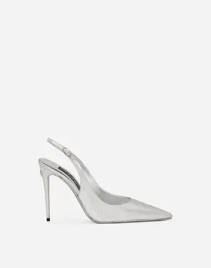 DOLCE & GABBANA Dolce & Gabbana Foiled Python Slingbacks