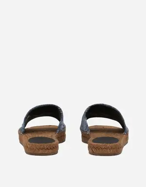 Dolce & Gabbana Patchwork Denim Espadrille Slides