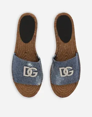 Dolce & Gabbana Patchwork Denim Espadrille Slides