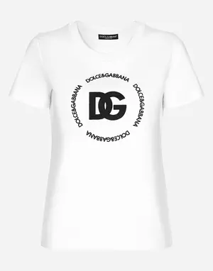 Dolce & Gabbana Jersey T-shirt With Dg Logo - White