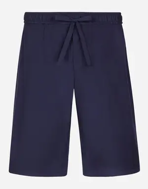 Dolce & Gabbana Cotton Jogging Shorts With Logo Tag - Blue