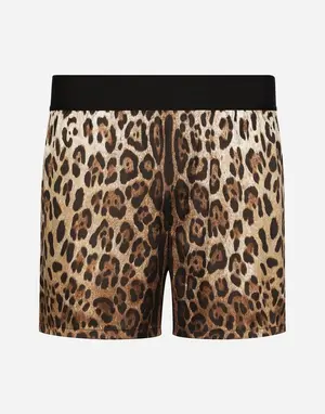 Dolce & Gabbana Leopard Silk Shorts