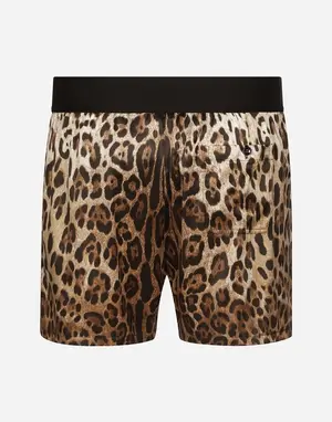 Dolce & Gabbana Leopard Silk Shorts