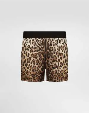 Dolce & Gabbana Leopard Silk Shorts - Print