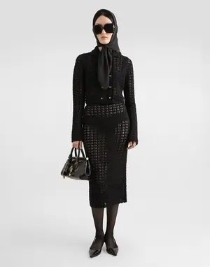 Dolce & Gabbana Short Double-breasted Crochet Jacket - Black