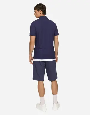Dolce & Gabbana Jersey Jogging Shorts With Embroidery - Blue