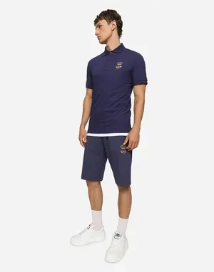 Dolce & Gabbana Jersey Jogging Shorts With Embroidery - Blue