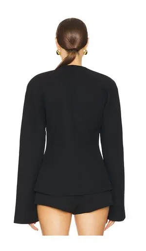 EAVES Gal Polished Crepe Blazer - Black
