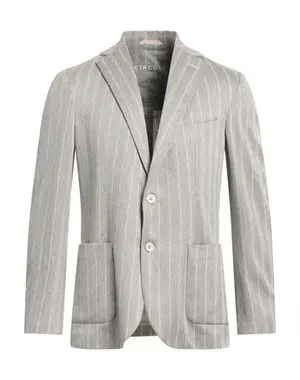 CIRCOLO 1901 CIRCOLO 1901 Single-Breasted Striped Blazer Light Grey