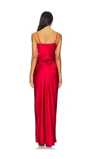 EAVES Silk Maxi Dress - Red