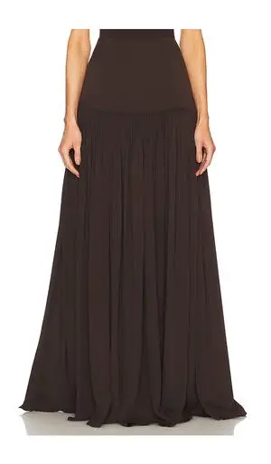 HELSA Diaphanous Maxi Skirt - Brown
