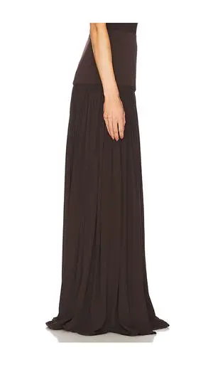 HELSA Diaphanous Maxi Skirt - Brown