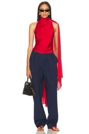 HELSA Natasha Silk Halter - Ruby Red
