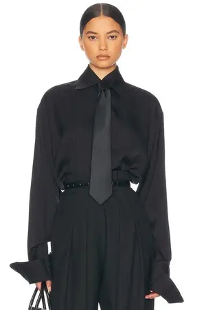 HELSA The Relaxed Silk Shirt - Black
