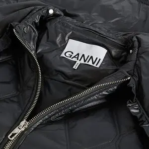 GANNI Shiny Quilt Midi Jacket
