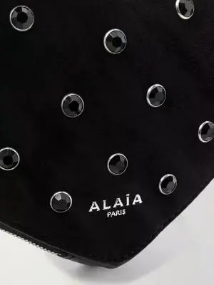 Alaïa Le Coeur Crystal-embellished Suede Shoulder Bag