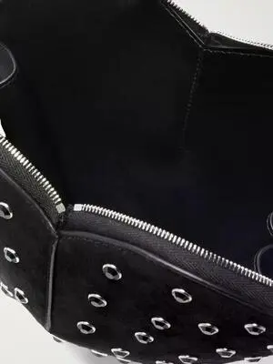 Alaïa Le Coeur Crystal-embellished Suede Shoulder Bag