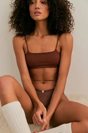 Free People Kelly Seamless Bralette - Brunette