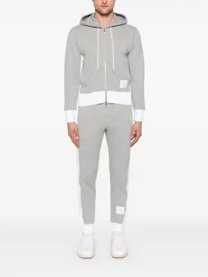 Thom Browne Loopback 4-bar Zip-up Hoodie - Grey