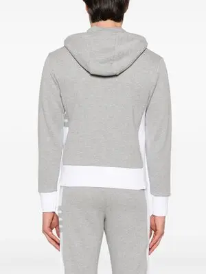 Thom Browne Loopback 4-bar Zip-up Hoodie - Grey