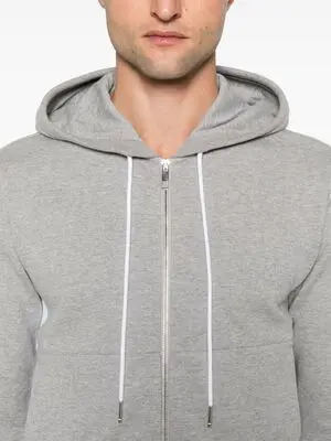 Thom Browne Loopback 4-bar Zip-up Hoodie - Grey